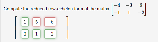 Solved Compute the reduced row-echelon form of the matrix | Chegg.com