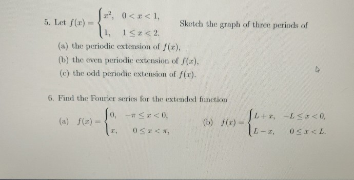 Solved 5. Let f(x)- Sketch the graph of three periods of (a) | Chegg.com