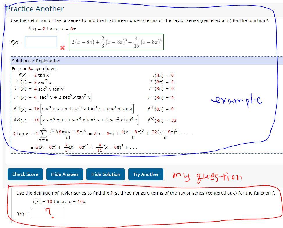 Solved Practice Another Use the definition of Taylor series | Chegg.com