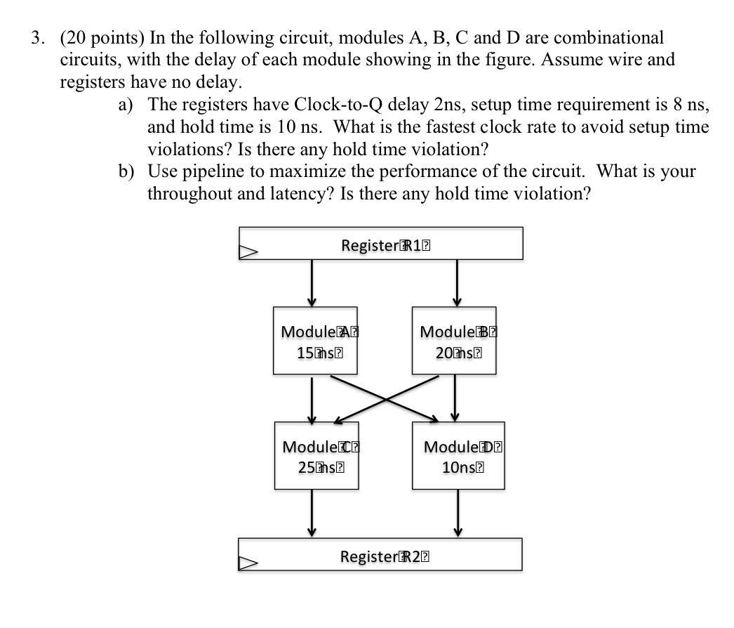 Solved 3. (20 points) In the following circuit, modules A, | Chegg.com