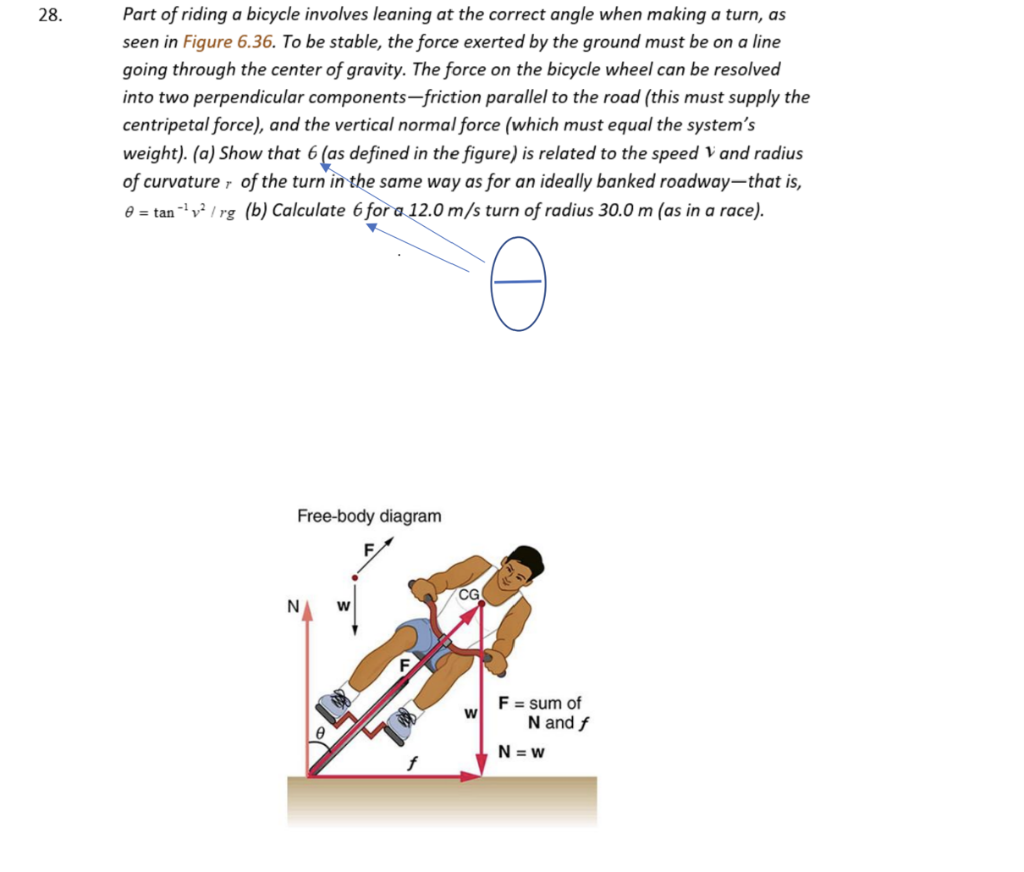 Solved Part of riding a bicycle involves leaning at the | Chegg.com