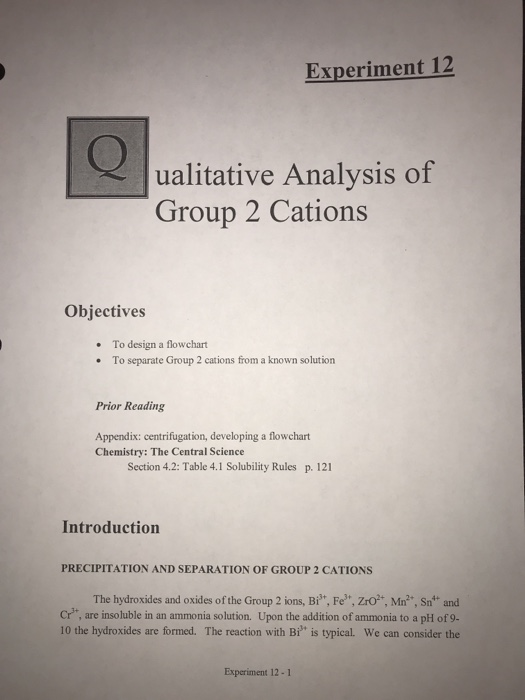 Solved Experiment 12 Name Pre-Laboratory Exercise: | Chegg.com