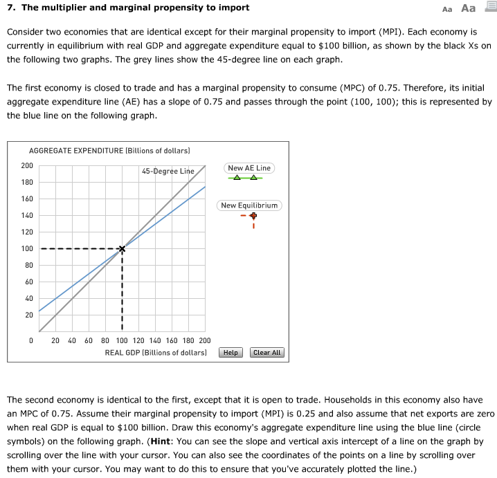Solved 7. The multiplier and marginal propensity to import | Chegg.com