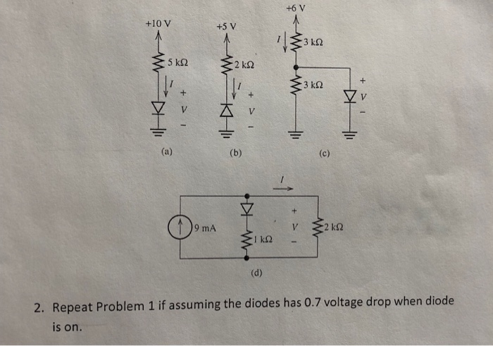 Solved Assume the diodes have a voltage drop of 0.7V when | Chegg.com