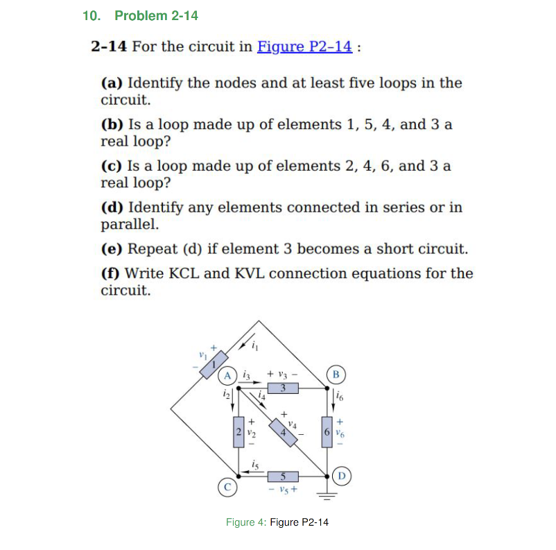 Solved 2-14 For the circuit in Figure P2-14 : (a) Identify | Chegg.com