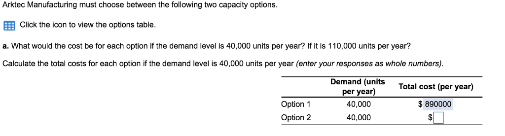 Solved Arktec Manufacturing must choose between the | Chegg.com