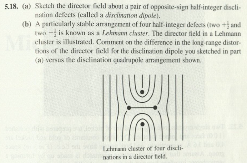 Solved 5.18. (a) ﻿Sketch the director field about a pair of | Chegg.com
