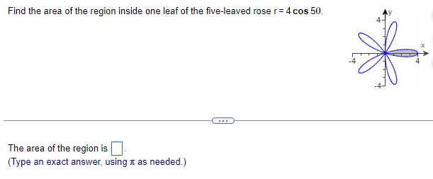 Solved Find the area of the region inside one leaf of the | Chegg.com