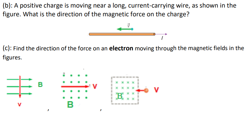 Solved (b): A positive charge is moving near a long, | Chegg.com