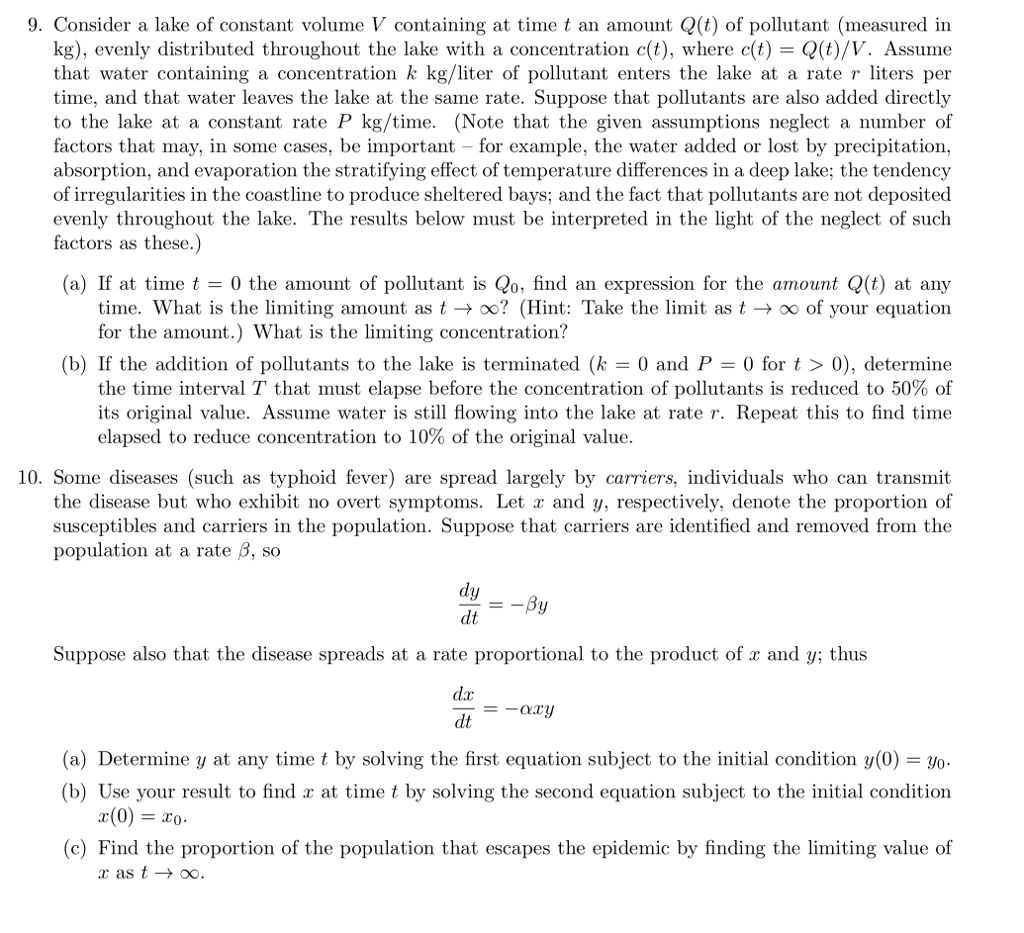 Solved Mathematical modeling (skill 7) These problems will | Chegg.com