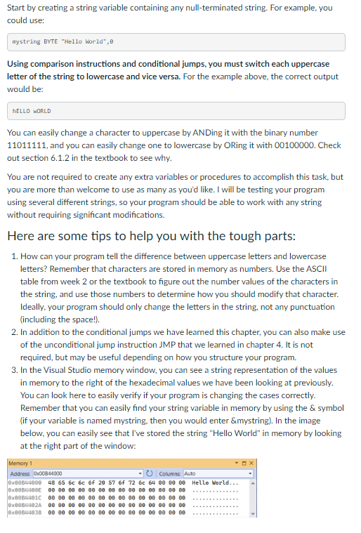 Solved Start by creating a string variable containing any | Chegg.com