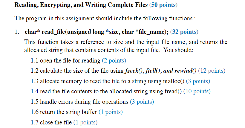 Solved Reading, Encrypting, and Writing Complete Files (50 | Chegg.com