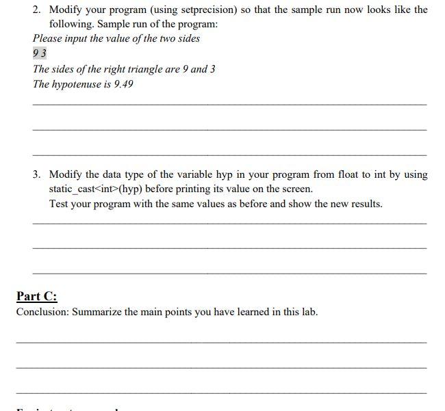 Solved Parts A&B: I. Working with the cin Statement 1. | Chegg.com