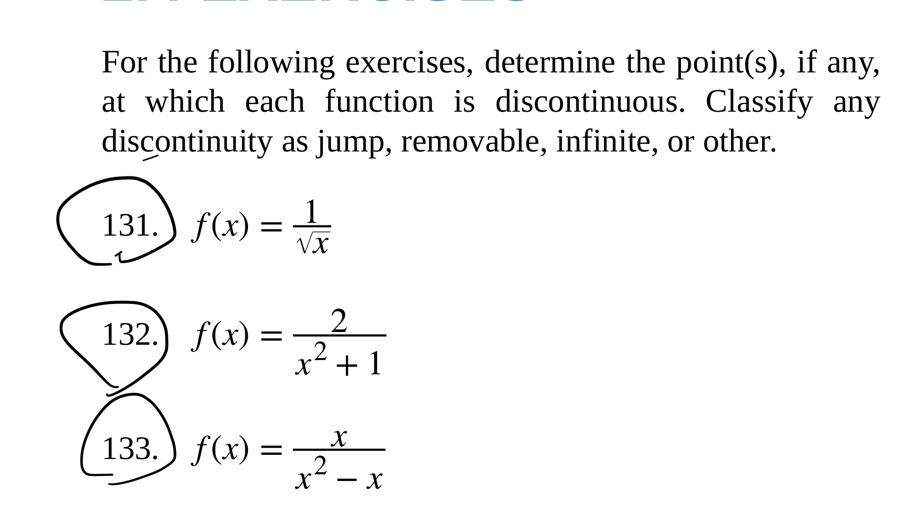 Solved For the following exercises, determine the point(s), | Chegg.com