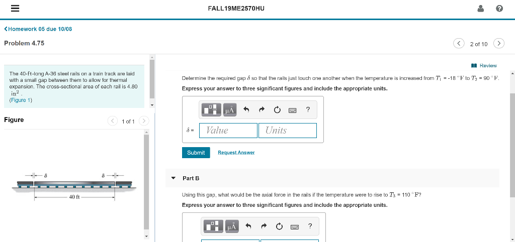 Solved FALL19ME2570HU Review The 40-ft-lang A-36 steel | Chegg.com