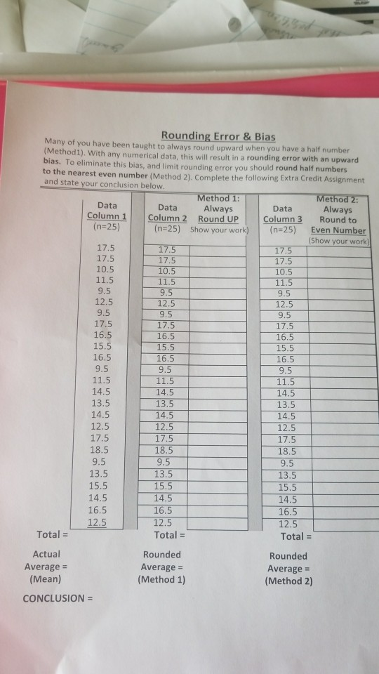 Solved Rounding Error & Bias Many of you have been taught to | Chegg.com