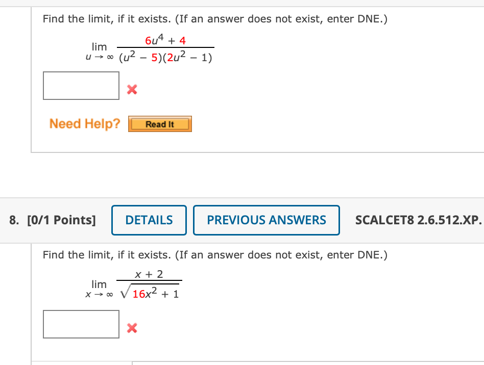 Solved Find the limit, if it exists. (If an answer does not | Chegg.com