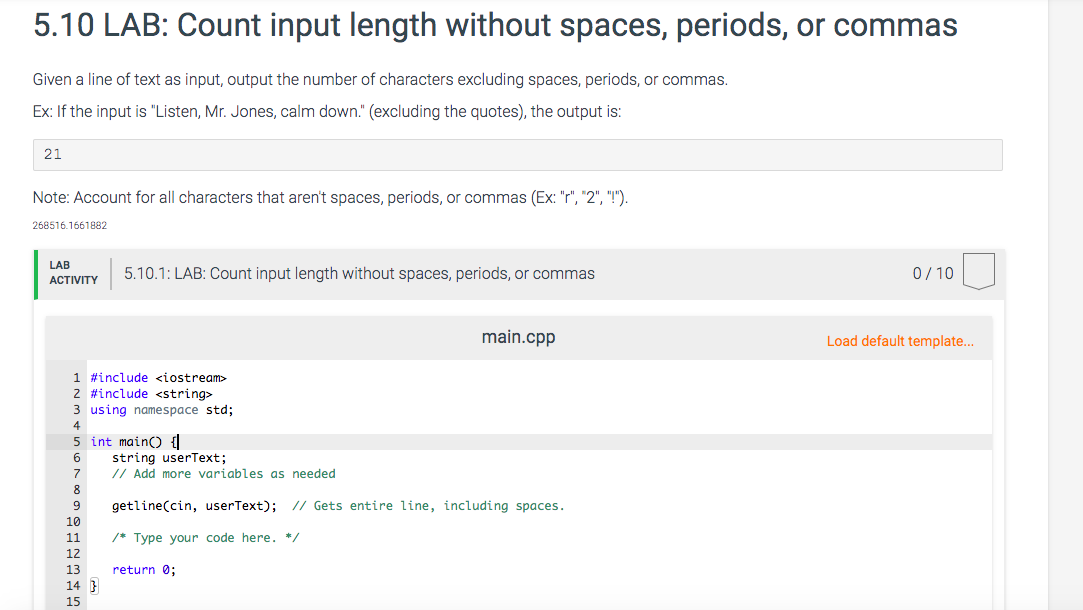 5 10 Lab Count Input Length Without Spaces Periods