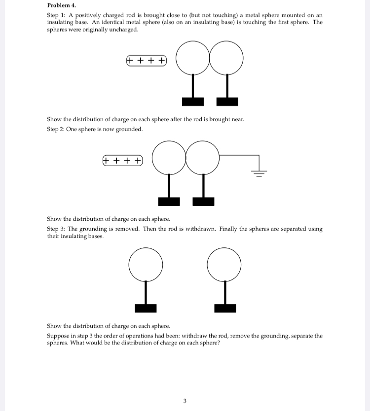 Solved Problem 4. Step 1: A positively charged rod is | Chegg.com
