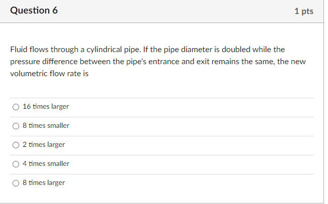 Solved Fluid flows through a cylindrical pipe. If the pipe | Chegg.com