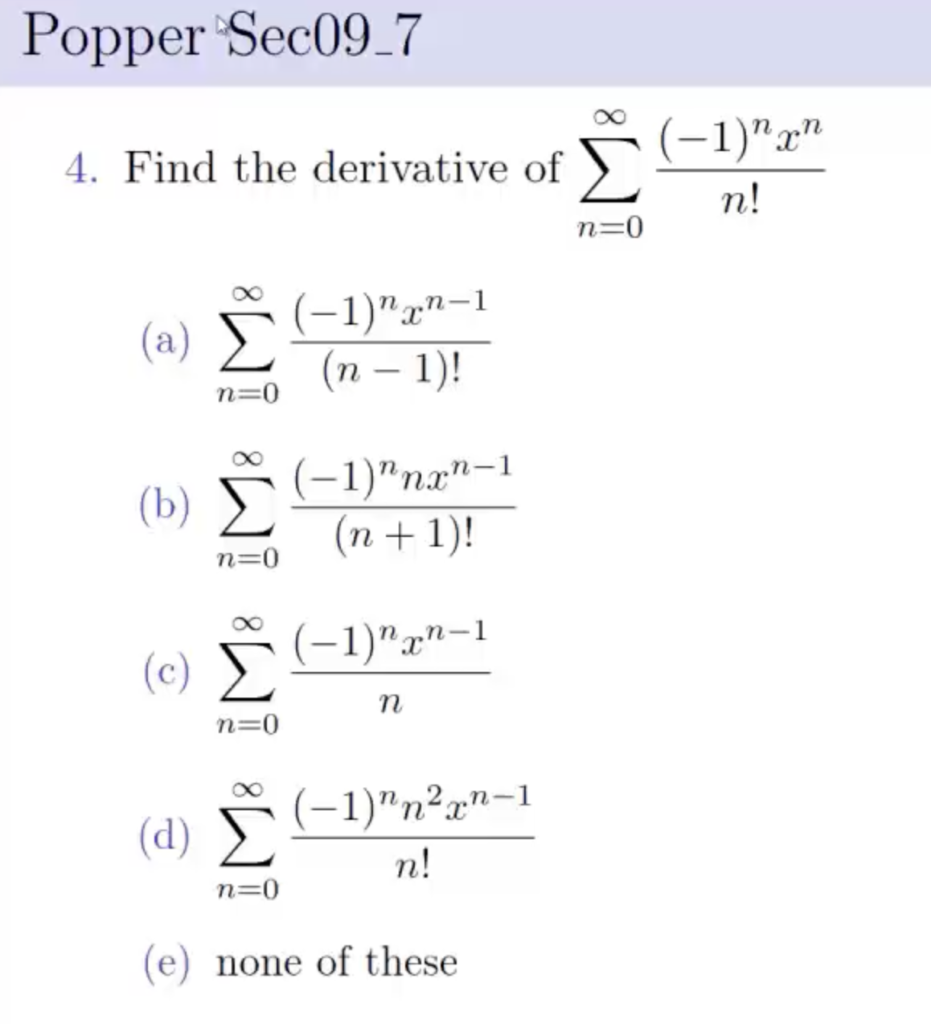 Solved Popper Sec09_7 4. Find the derivative of | Chegg.com