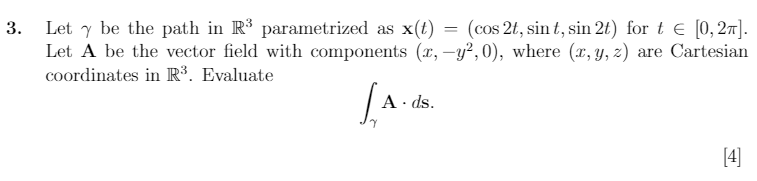 Solved Let γ be the path in R3 parametrized as | Chegg.com
