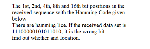 Solved The 1st, 2nd, 4th, 8th and 16th bit positions in the | Chegg.com