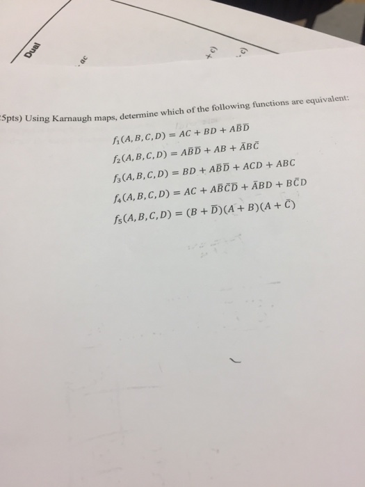 Solved using karnaugh maps determine which of the following | Chegg.com