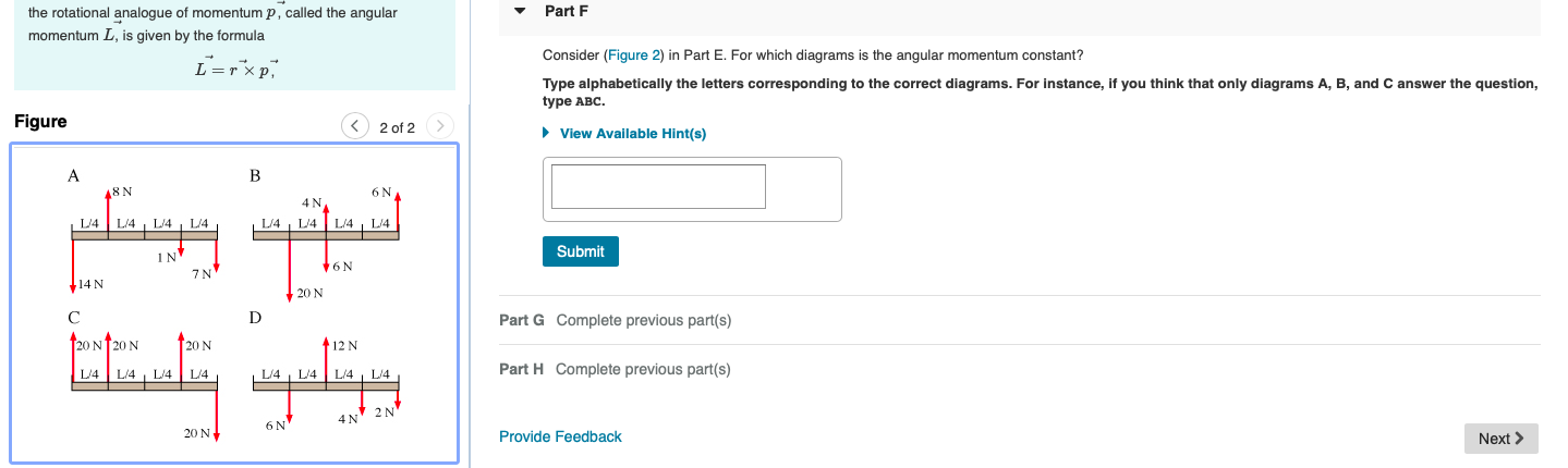 Solved Part F the rotational analogue of momentum p, called | Chegg.com