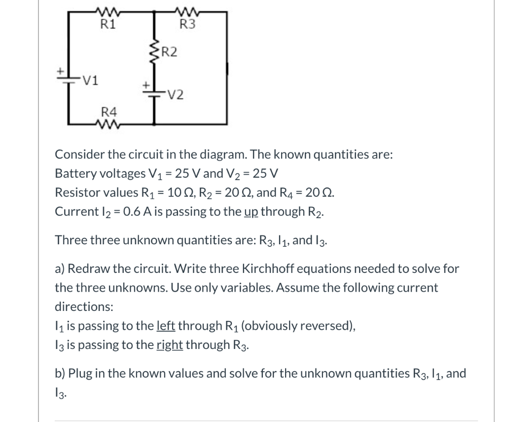 Solved R1 R3 SR2 -V1 V2 R4 Consider the circuit in the | Chegg.com