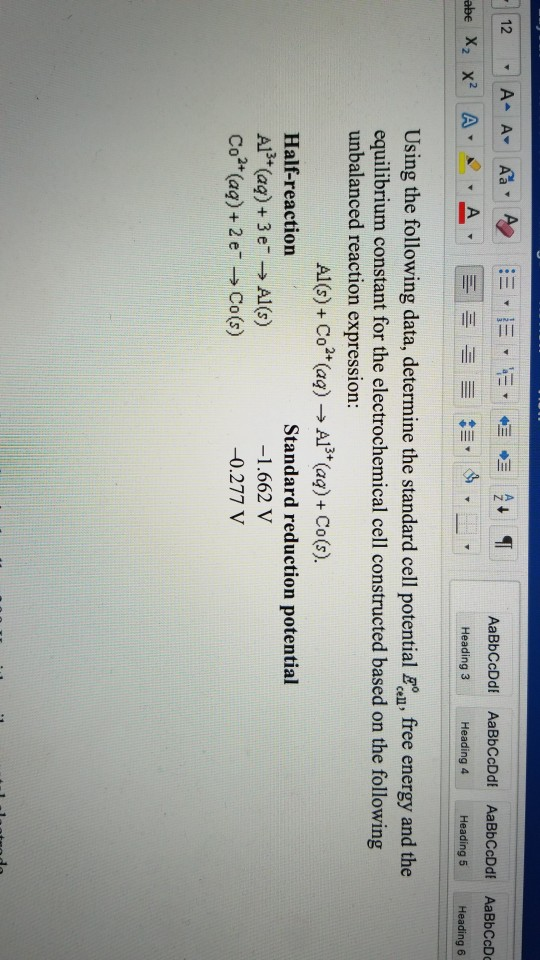Solved AaBbCcDdi AaBbCcDdi AaBbCcDdf AaBbCcD 5 Heading 3 | Chegg.com