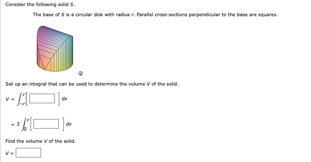 Solved Find the volume V of the described solid S. a cap | Chegg.com