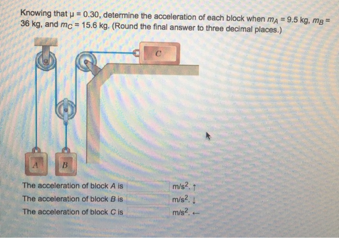 Solved Knowing that mu = 0.30, determine the acceleration of | Chegg.com