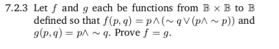 Solved 7.2.3 Let f and g each be functions from B×B to B | Chegg.com