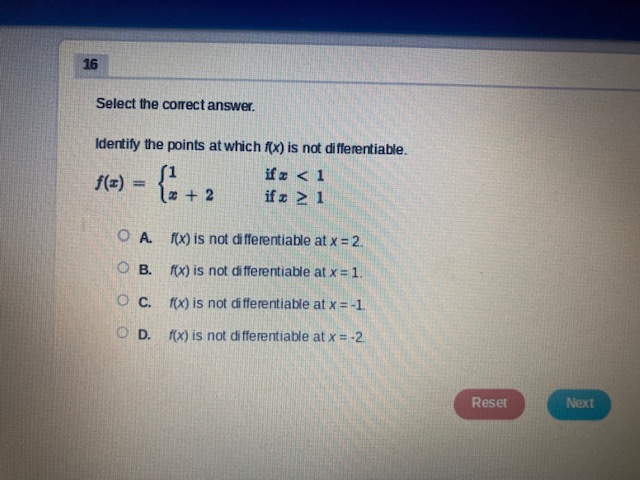 Solved Select the correct answer.Identify the points at | Chegg.com