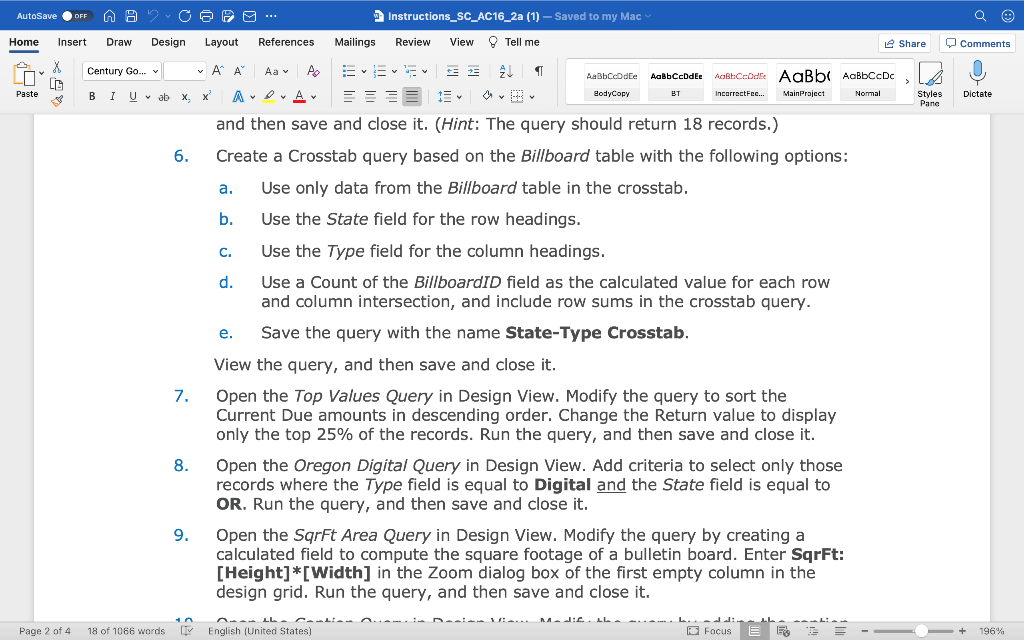 this is from Shelly Cashman Access 2016 | Module 2: | Chegg.com