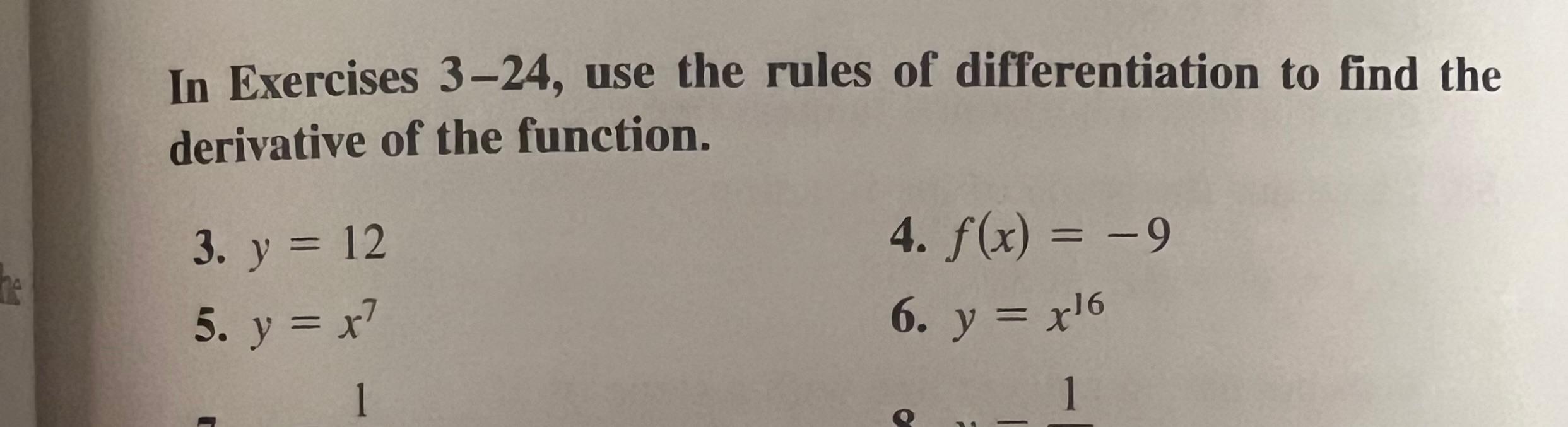 Solved In Exercises 3-24, use the rules of differentiation | Chegg.com