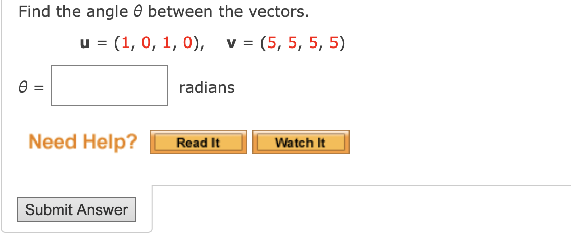 Solved Find the angle θ between the vectors. | Chegg.com