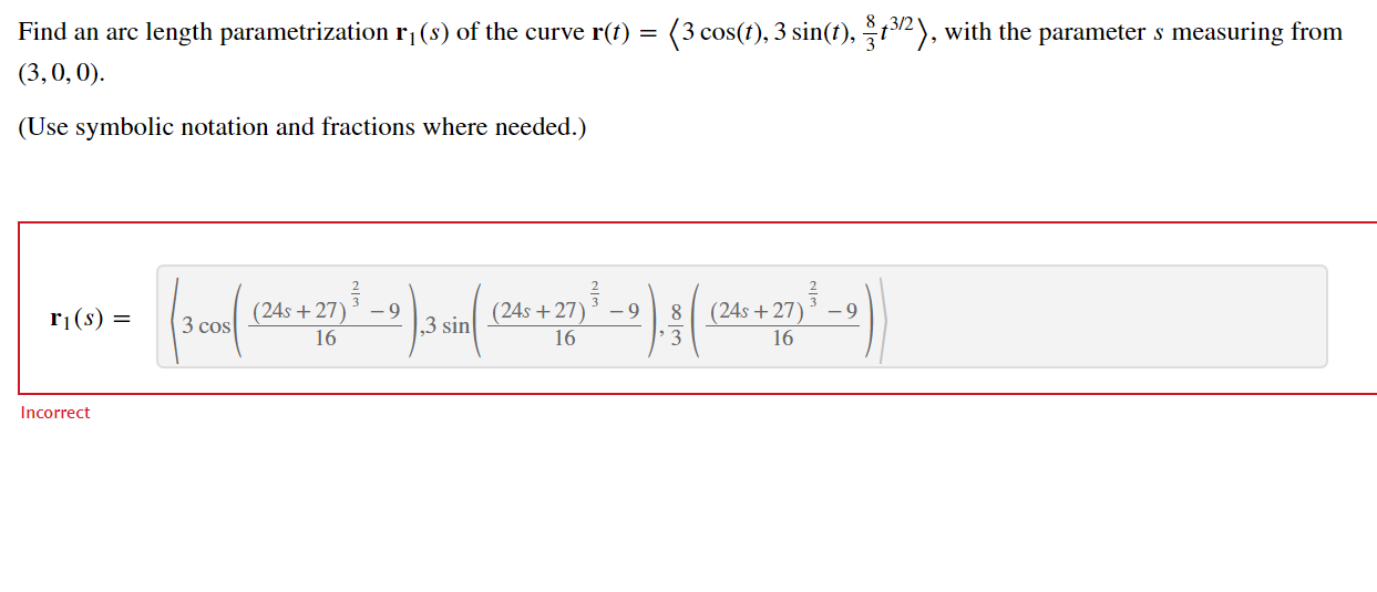 Solved Find An Arc Length Parametrization R1 S Of The Curve