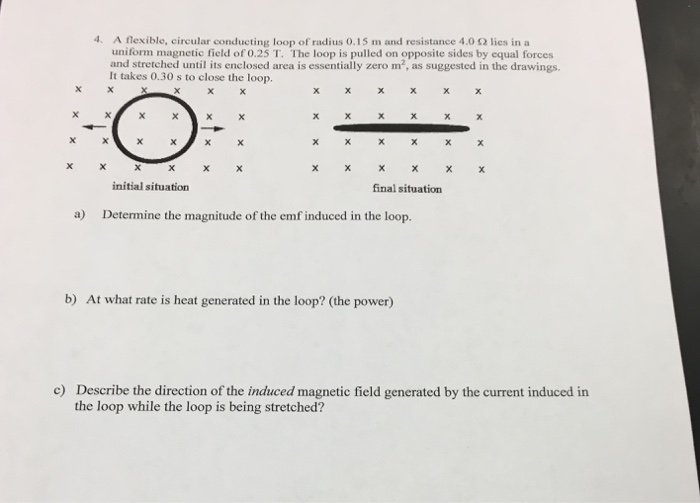 Solved 4. A flexible, circular conducting loop of radius | Chegg.com