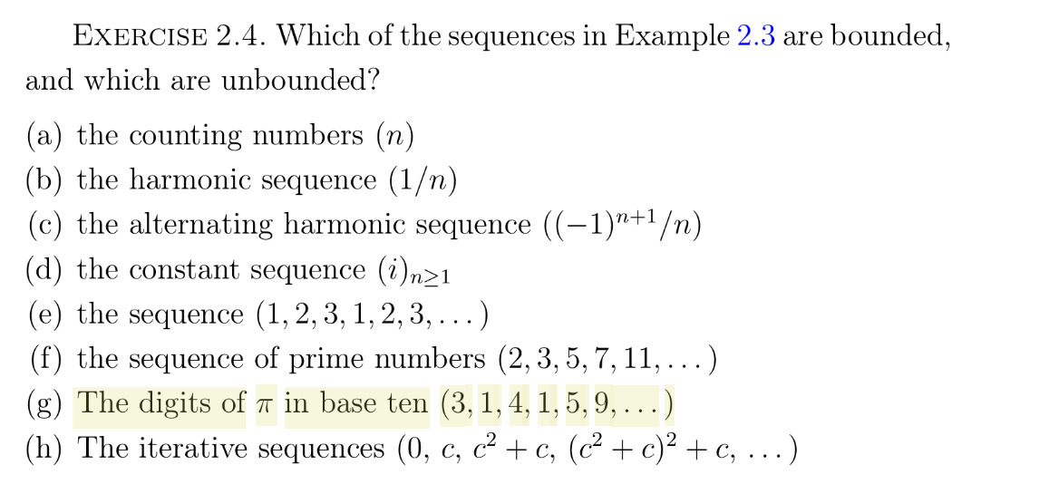 Solved EXERCISE 2.4. Which of the sequences in Example 2.3 | Chegg.com