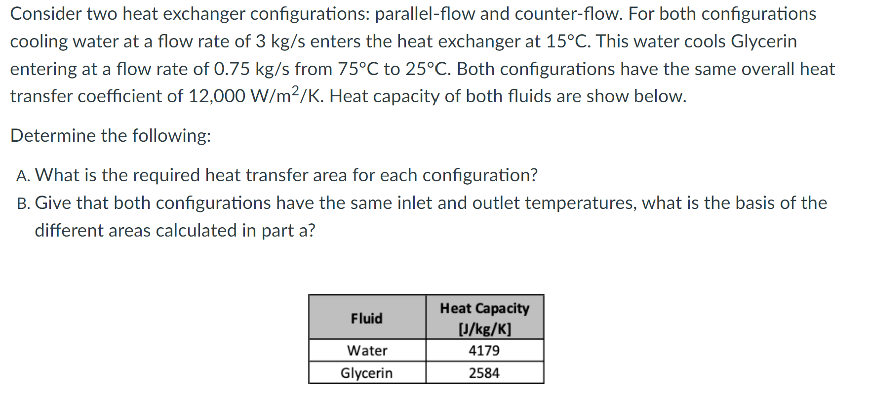 Solved Consider two heat exchanger configurations: | Chegg.com