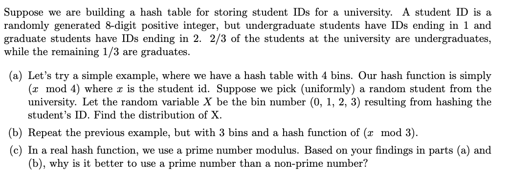 Solved Suppose we are building a hash table for storing | Chegg.com