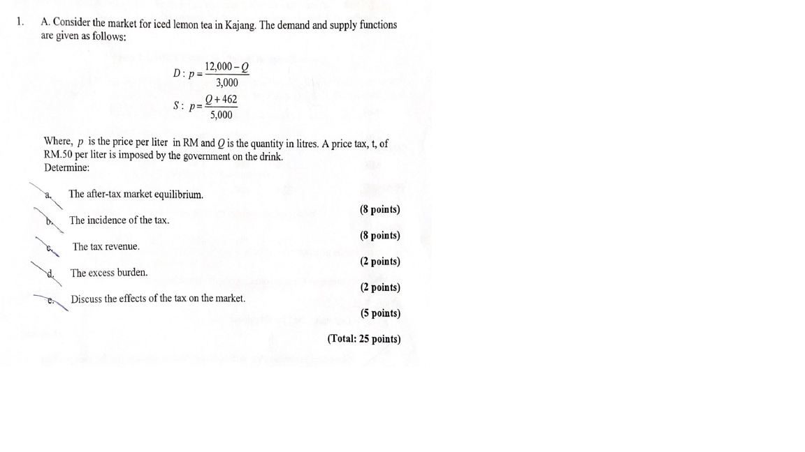 Solved 1. A. Consider the market for iced lemon tea in | Chegg.com