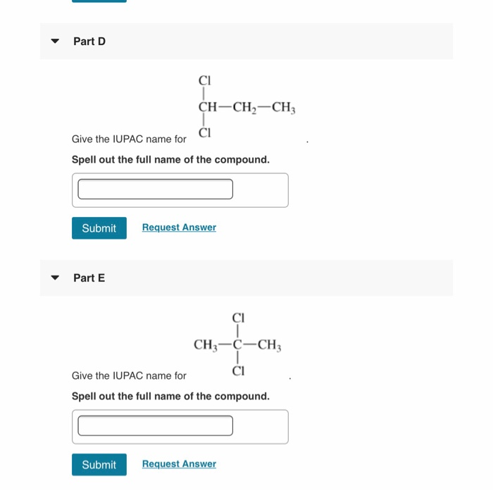 Solved Part B CI C CH2-CH-CH, Give the IUPAC name for | Chegg.com