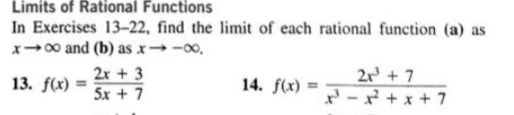 Solved Limits of Rational FunctionsIn Exercises 13-22, ﻿find | Chegg.com