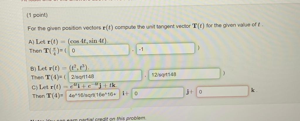 Solved For the given position vectors r(t) compute the unit | Chegg.com
