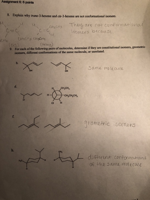 Solved Assignment 6: 6 points 8. Explain why trans-3-hexene | Chegg.com