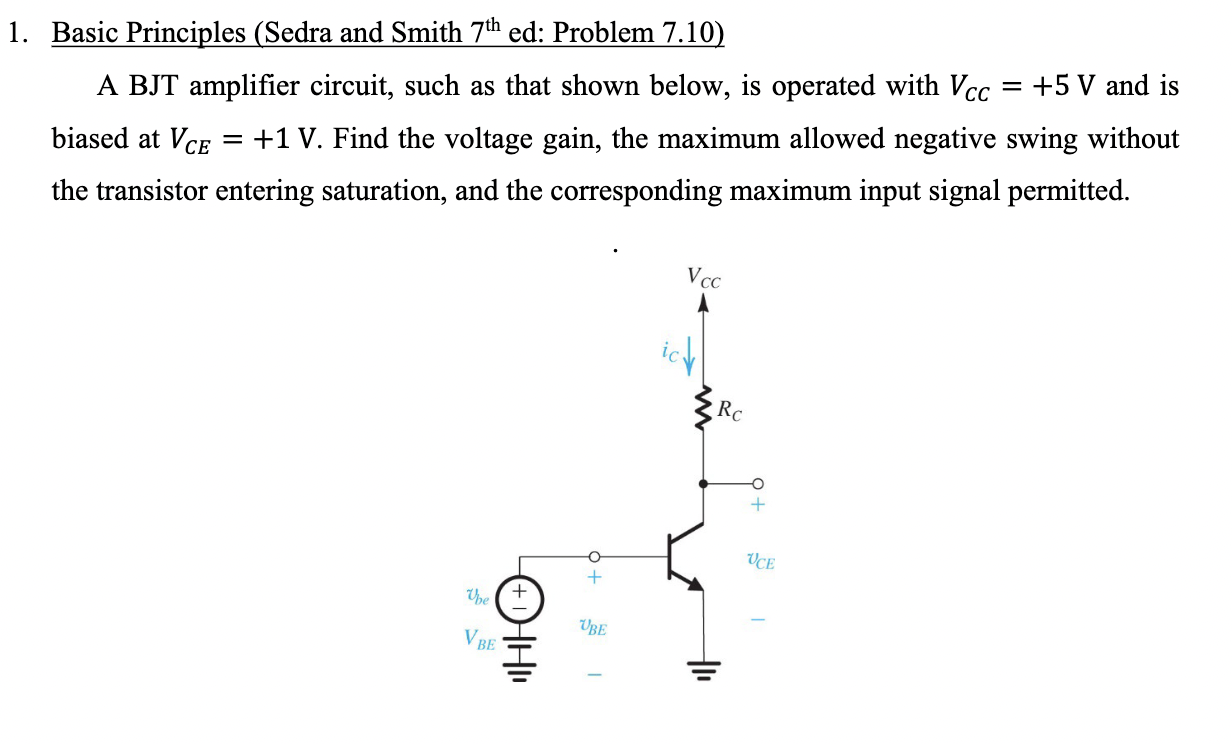 Solved Basic Principles (Sedra and Smith 7th ed: Problem | Chegg.com