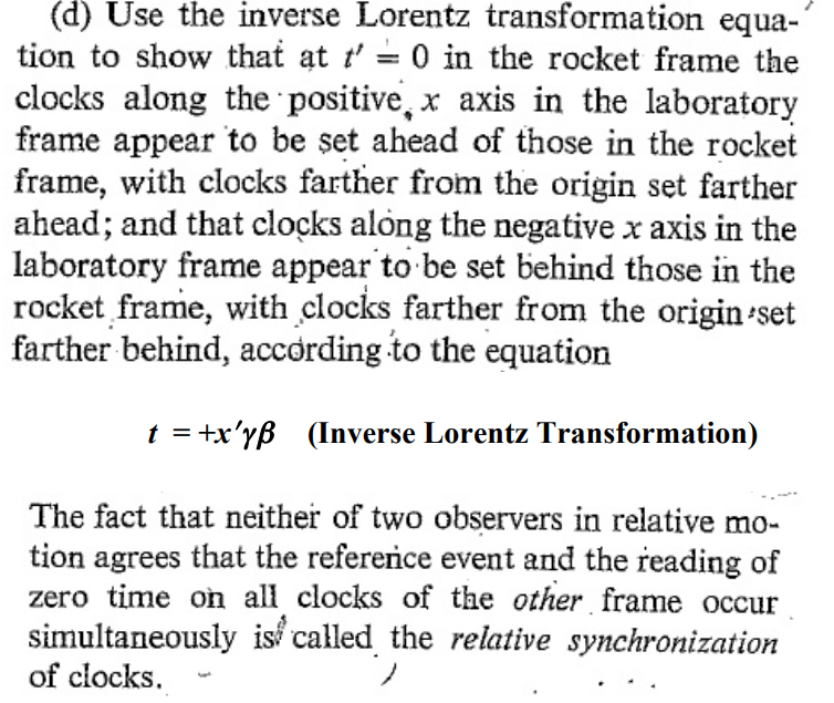 Solved (d) Use the inverse Lorentz transformation equation | Chegg.com | Chegg.com